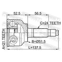 FEBEST Gelenksatz, Antriebswelle 0510004 Vorderachse f&uuml;r MAZDA HYUNDAI