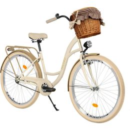 Milordbikes City-Fahrrad, Creme, Braun, Metall, 46 cm, Freizeit, Sport & Fitness, Fahrr&auml;der, Citybike