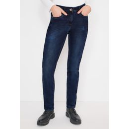Cecil Damen Comfort-fit-Jeansdunkelblau schwarz washed, Gr. 34, unifarben, Jeans, 67% Baumwolle, 31% Polyester, 2% Elasthan, Jeans, 5-Pocket-Style