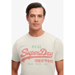 Superdry Herren Rundhalsshirt "VL CLASSIC TEE", wei&szlig;, Gr. M, bedruckt, Single Jersey, Obermaterial: 100% Baumwolle, Shirts, mit klassischem
