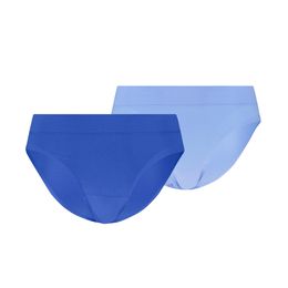Puma Damen Slip "Puma WOMEN 3D KNIT SPORT BRIEFS 2P", Gr. XLblau, Obermaterial: 87% Polyamid, 13% Elasthan, Unterhosen, nahtlose R&auml;nder f&uuml;r eine