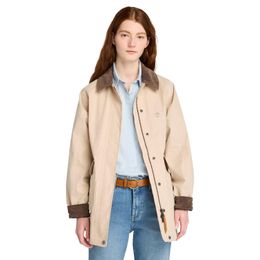 Timberland Damen Canvasjacke "WENHAM Waterproof Barn Coat"safari, Gr. XL, Obermaterial: 72% Baumwolle, 28% Nylon, Jacken, Canvasjacke, f&uuml;r