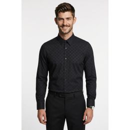 JOOP! JOOP Herren Langarmhemd "Pierce"dunkelblau, Gr. 41, gemustert, Web, Obermaterial: 100% Baumwolle, Hemden, Regular fit mit klassischem Hemdkragen