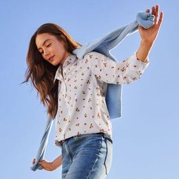 LANDS' END B&uuml;gelfreie Baumwoll-Bluse in Petite-Gr&ouml;&szlig;e, Damen, size: petite, Wei&szlig;, Baumwolle, by Lands' End