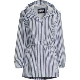 LANDS' END Wasserdichte Gemusterte Regenjacke SQUALL mit Packfach, Damen,  Wei&szlig;, Polyester, by Lands' End