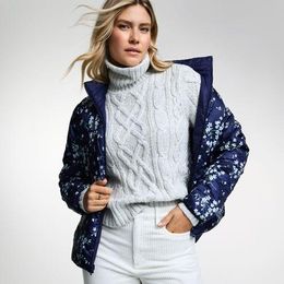 LANDS' END Daunen-Wendejacke WANDERWEIGHT Verstaubar Ultraleicht, Damen,  Blau, Nylon, by Lands' End