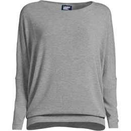LANDS' END Shirt mit Fledermaus&auml;rmeln aus softem Viskosemix, Damen,  Grau, Viskose-Mischung/Polyester-Mischung, by Lands' End