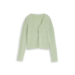 Tom Tailor Denim Damen Cardigan mit V-Ausschnitt, gr&uuml;n, Uni, Gr. M