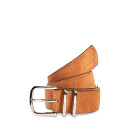 Tom Tailor Damen TTMILLIE Lederg&uuml;rtel mit abgerundeter Dornschlie&szlig;e, braun, Uni, Gr. 75