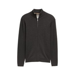 Tom Tailor Herren Strickjacke mit Stehkragen, schwarz, Meliert, Gr. L