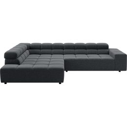 Ecksofa Home Affaire, B:319cm H:70cm T:215cmanthrazit, 100% Polyester, Wohnzimmer, Sofas, "Ancona, Ecksofa, incl. Kopfteilverstellung, Breite 319 cm,