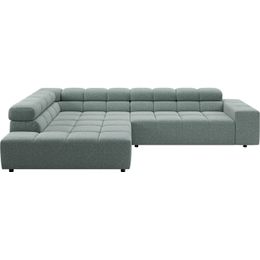 Ecksofa Home Affaire, B:319cm H:70cm T:215cmsage, 100% Polyester, Wohnzimmer, Sofas, "Ancona, Ecksofa, incl. Kopfteilverstellung, Breite 319 cm,
