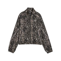 Puma Damen Trainingsjacke "SPORT ANIMAL RELAXED AOP FULL-ZIP WOVEN JACKET", braun, Gr. S, bedruckt, Obermaterial: 100% Polyester, Jacken, mit