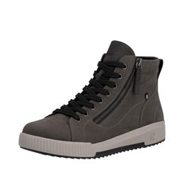 RIEKER SPORT Damen Schn&uuml;rboots, Gr. 39grau, Glattleder, used, Schuhe, Stiefelette, High Top Sneaker, Freizeitboots mit Rei&szlig;verschluss