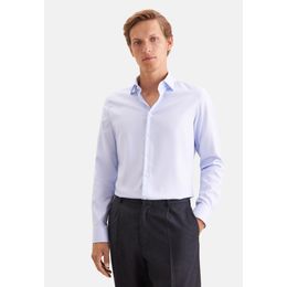 Seidensticker Herren Businesshemd "Schwarze Rose"blau, Gr. 41, Strukturmuster, 100% Baumwolle, Hemden, Slim 1/1 Kentkragen Struktur