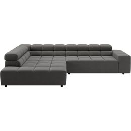 Ecksofa Home Affaire, B:319cm H:70cm T:215cmanthrazit, 100% Polyester, Wohnzimmer, Sofas, "Ancona, Ecksofa, incl. Kopfteilverstellung, Breite 319 cm,