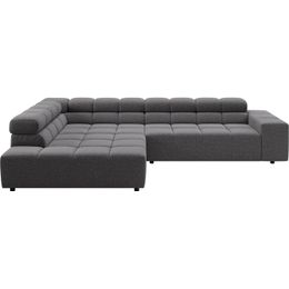 Ecksofa Home Affaire, B:319cm H:70cm T:215cmstone, 100% Polyester, Wohnzimmer, Sofas, "Ancona, Ecksofa, incl. Kopfteilverstellung, Breite 319 cm,