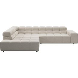 Ecksofa Home Affaire, B:319cm H:70cm T:215cmnature, 100% Polyester, Wohnzimmer, Sofas, "Ancona, Ecksofa, incl. Kopfteilverstellung, Breite 319 cm,