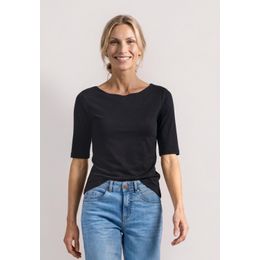 Street One Damen T-Shirt, schwarz, Gr. 36, unifarben, Web, Obermaterial: 50% Baumwolle, 50% Modal. Futter: 100% Baumwolle, Shirts, in Unifarbe