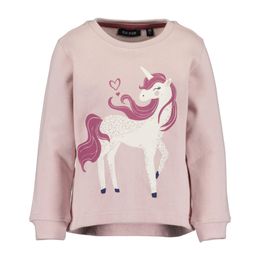 Blue Seven M&auml;dchen Sweatshirtrosa, Gr. 122, bedruckt, unifarben, Sweatware, Obermaterial: 100% Baumwolle, Sweatshirts, Druck mit "Glow-in-the-dark"