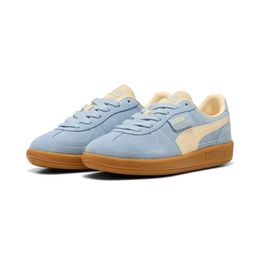 Puma Damen Sneaker "PALERMO", Gr. 37sea illusion, buttercream, Leder, unifarben, Schuhe, f&uuml;r Alltag, aus Leder, mit Schn&uuml;rverschluss