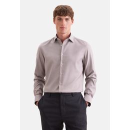 Seidensticker Herren Businesshemd "Schwarze Rose", beige, Gr. 42, Strukturmuster, 100% Baumwolle, Hemden, Slim 1/1 Kentkragen Struktur