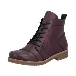 Rieker Damen Schn&uuml;rstiefelette, Gr. 37rot, Lederimitat, Schuhe, Blockabsatz, Schn&uuml;rboots mit modischen Ziern&auml;hten