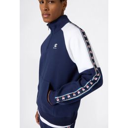 Champion Herren Sweatshirt "Sports-inspired Interlock Half Zip Sweatshirt with Tape detailing", blau, Gr. S, Obermaterial: 82% Baumwolle, 18%