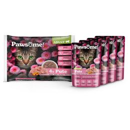 Pawsome! Adult Pute Katzen-Nassfutter getreidefrei 4x85g