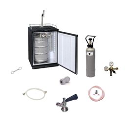 ich-zapfe Komplett Set - Fassbierk&uuml;hlschrank bis zu 50L F&auml;sser (Bierbar) - inkl. Schanks&auml;ule Elegant und Kompensatorhahn, Zapfkopf:NC Adapter