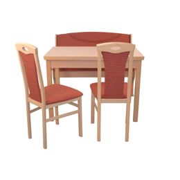 m&ouml;bel direkt online Sitzgruppe 4tlg. mit Esstisch 104x67 cm buche natur-nuss dunkel