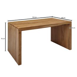 FineBuy Schreibtisch 160 x 80 x 76 cm Akazie Massiv B&uuml;rotisch B&uuml;rom&ouml;bel