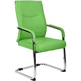 CLP Esszimmerstuhl ergonomisch Hobart, Freischwinger mit Armlehnen gepolstert, Metallgestell stabil, Konferenzstuhl modern