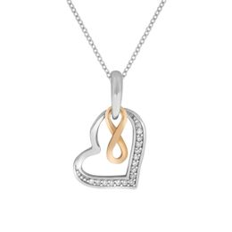 ZEEme Silber Halskette Silber 925 rhodiniert mit Herz- und Unendlichkeits-Motiv