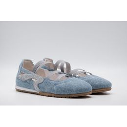 Replay Damen Sneaker Ballerinas, Gr. 38denim, Textil, kontrastfarbene Details, used, Schuhe, Slipper, Sommerschuh, Schlupfschuh mit seitlichen