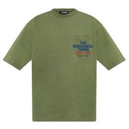 Dsquared2 T-shirt Mit Taschenlogo-print, Salbeigr&uuml;n