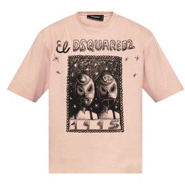 Dsquared2 Overlay Grafik-t-shirt Mit Lockerer Passform In Der Farbe Dusty Antic Rose