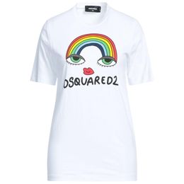 Dsquared2 Regenbogen-grafik Wei&szlig;es T-shirt