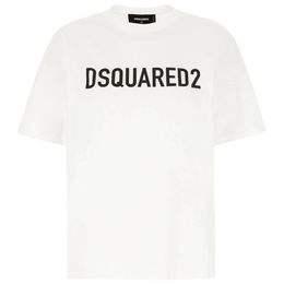 Dsquared2 Wei&szlig;es T-shirt Mit Auff&auml;lligem Logo Und Lockerer Passform