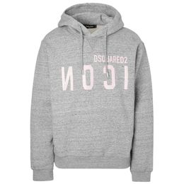 Dsquared2 Pink Icon Cracked Logo Grey Hoodie