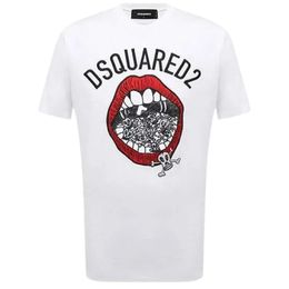 Dsquared2 Marken-t-shirt Mit Mund-grafik, Wei&szlig;