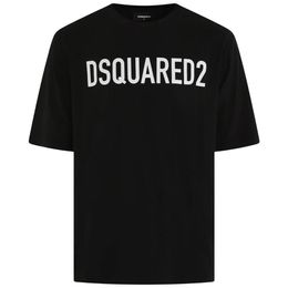 Dsquared2 Loose Fit Markenlogo Schwarzes T-shirt