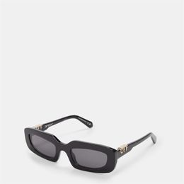 Off-White Zubeh&ouml;r Off White Renton Rechteckige Vollrand-Sonnenbrille in Schwarz/Dunkelgrau