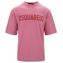 Dsquared2 Loose Fit Markenlogo Pinkes T-shirt