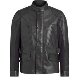 Belstaff Mailstrom Schwarze Motorradlederjacke