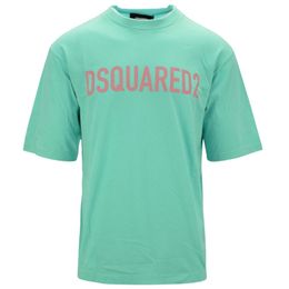 Dsquared2 Loose Fit Markenlogo Hellgr&uuml;nes T-shirt