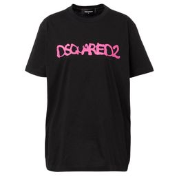 Dsquared2 Graffiti Spray Logo Schwarzes T-shirt