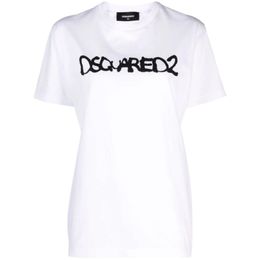 Dsquared2 Graffiti Spray Logo Wei&szlig;es T-shirt