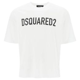 Dsquared2 Loose Fit Markenlogo Wei&szlig;es T-shirt