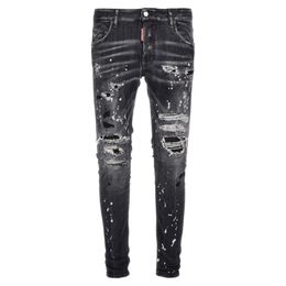 Dsquared2 Super Twinky Jeans Black Diamond Destroyed Wash Schwarze Jeans